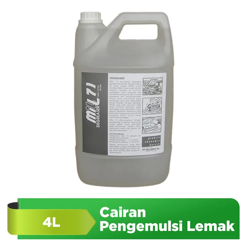 Jual Mill 71 - Degreaser oil grease cairan pengemulsi lemak 4 Liter ...