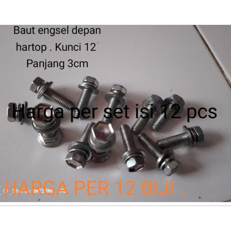 Jual baut engsel depan. hartop harga per set isi 12 pcs Lebel kepala ...