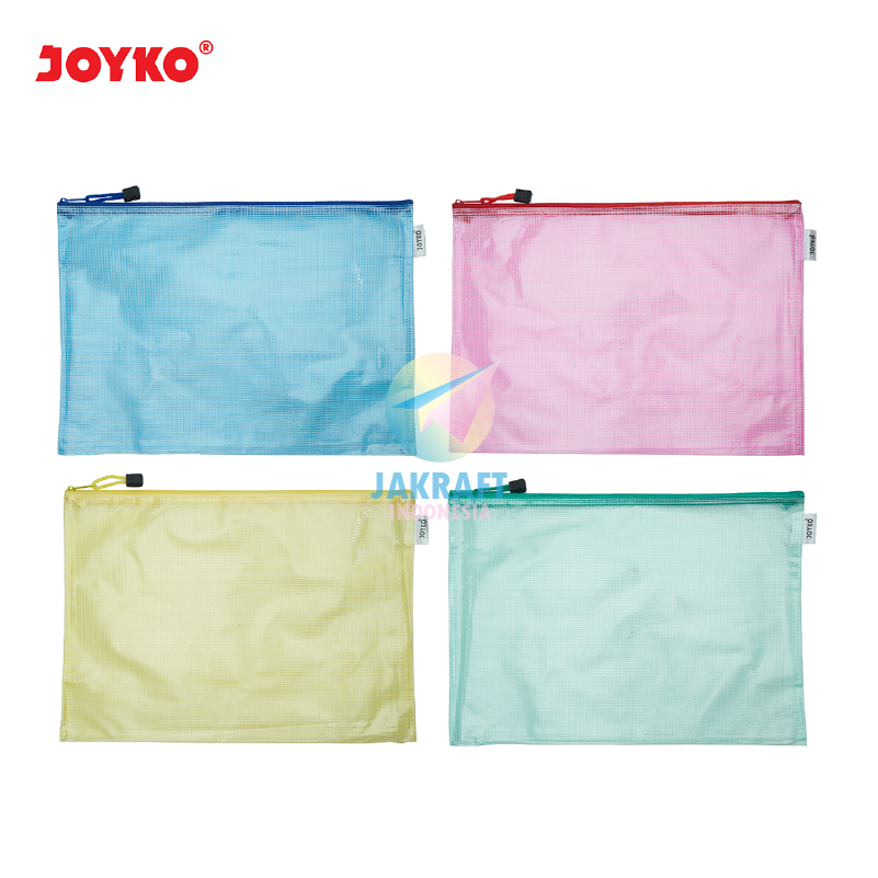 Jual 1 Pcs Document Bag Jaring Zipper Joyko Dcb 33 B4 Warna Warni Mix