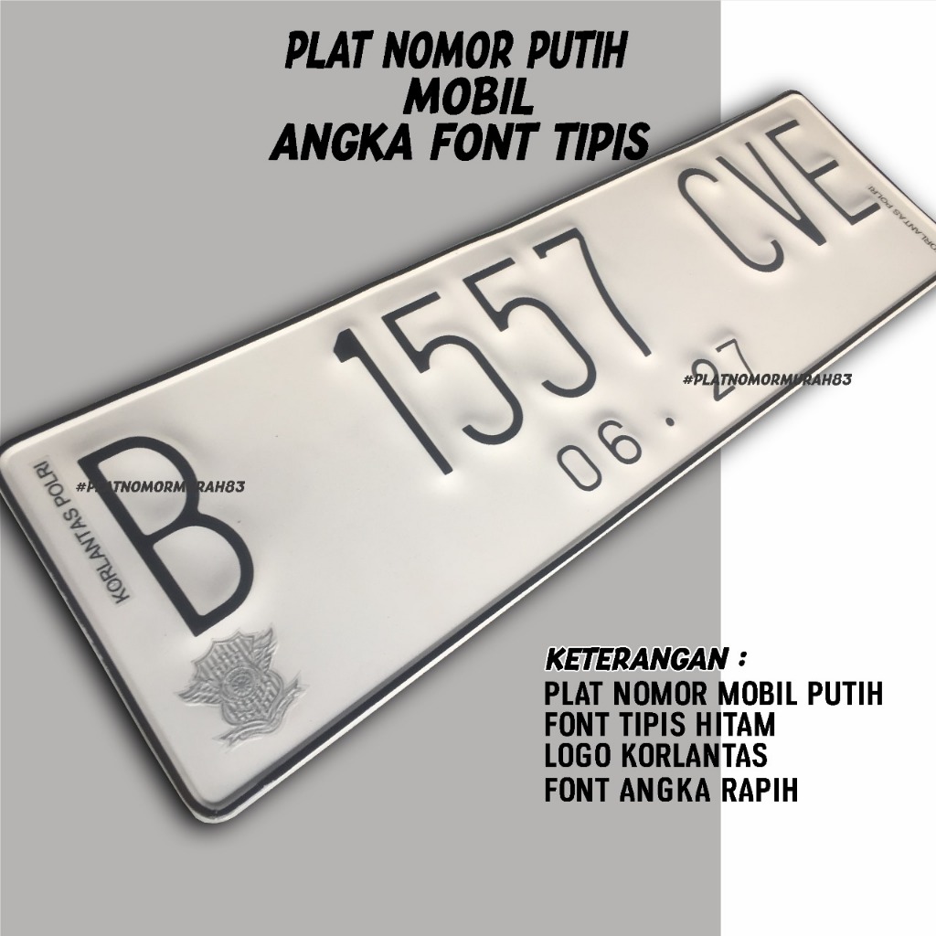Jual Cetak Baru Angka Plat Mobil Putih Font Terbaru Plat Baru | Shopee ...