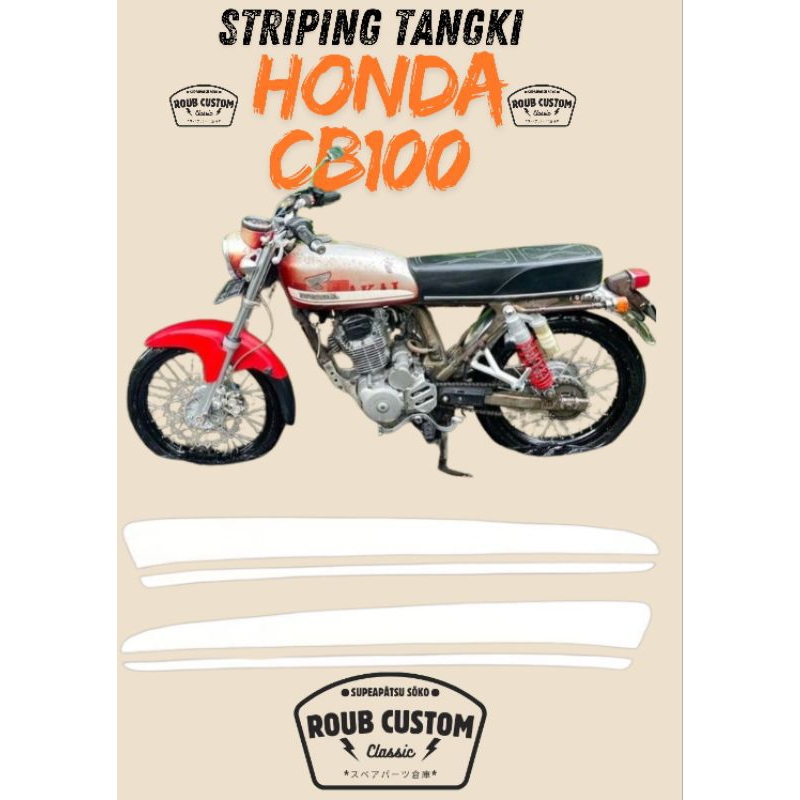 Jual stiker decal tangki Honda cb100(k1)striping detail tangki Honda ...