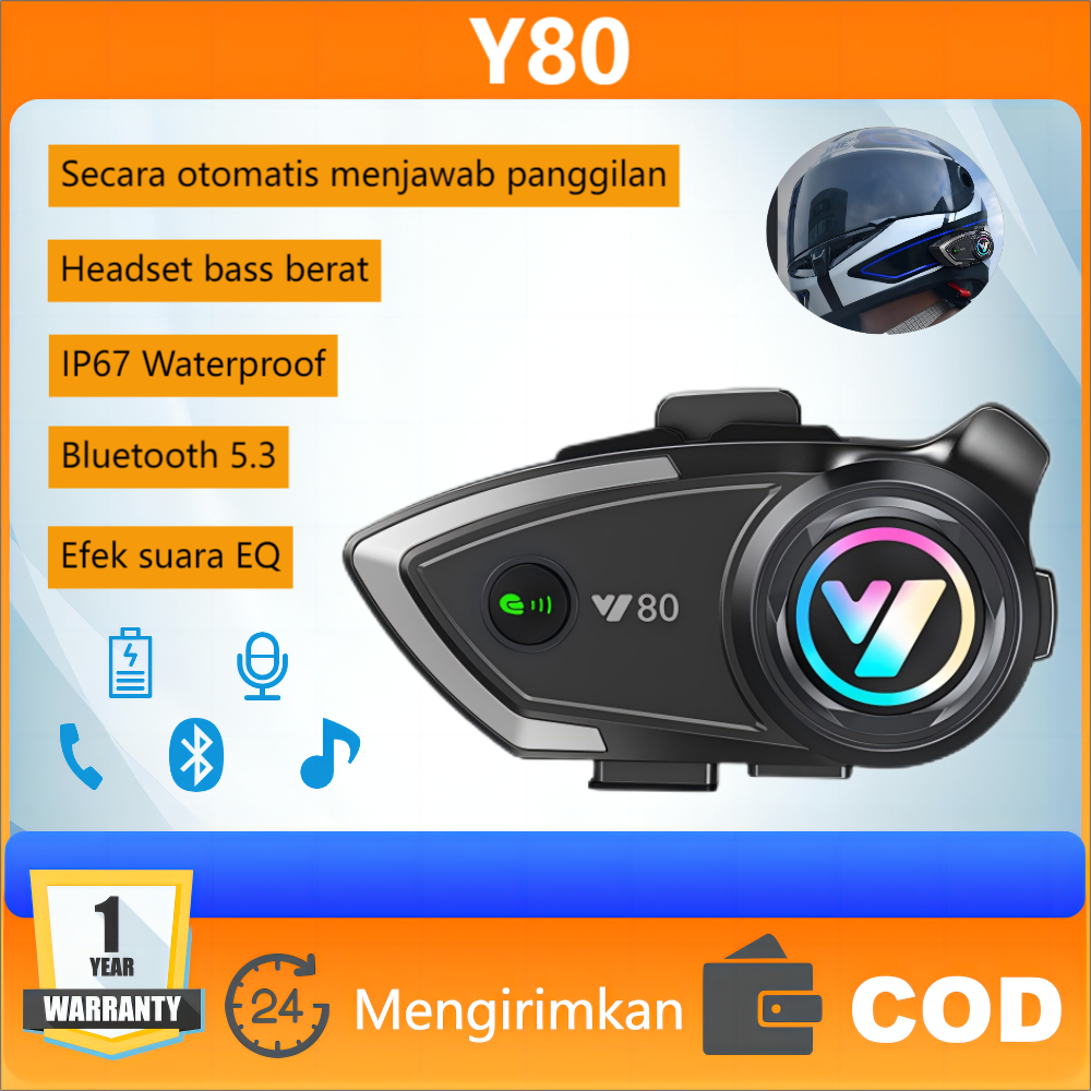 Jual Y80-2x Intercom Helm Chip Qualcomm Bluetooth 5.0 Helm Headset Sepeda Motor Bluetooth ...