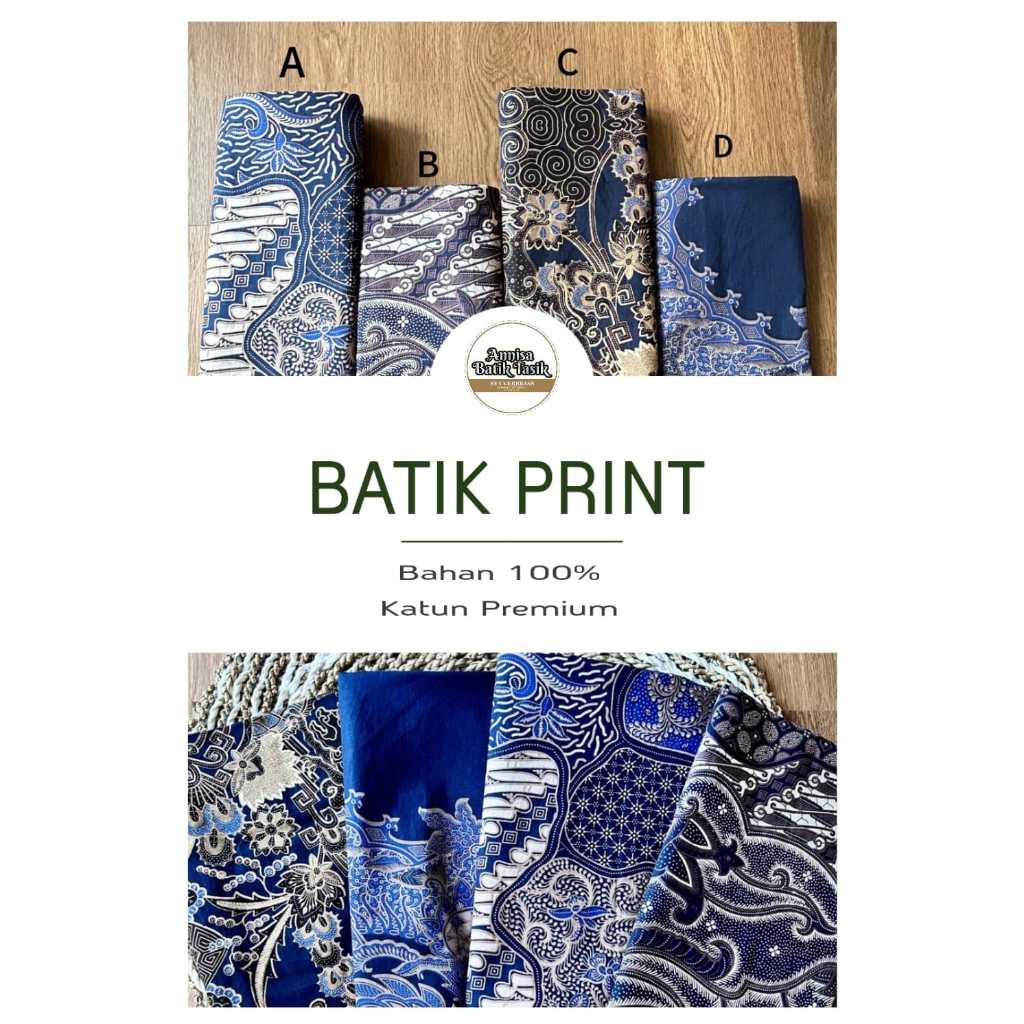Jual KAIN BATIK PRINTING PREMIUM // KAIN BATIK BIRU DONGKER // KAIN ...