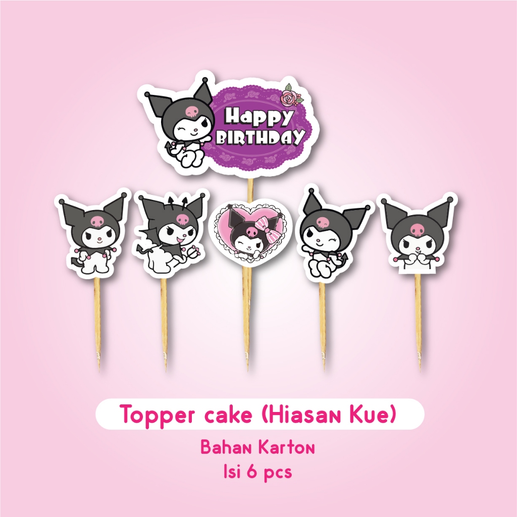 Jual TOPPER CAKE KUROMI SANRIO HIASAN KUE DEKORASI ULANG TAHUN TULISAN ...