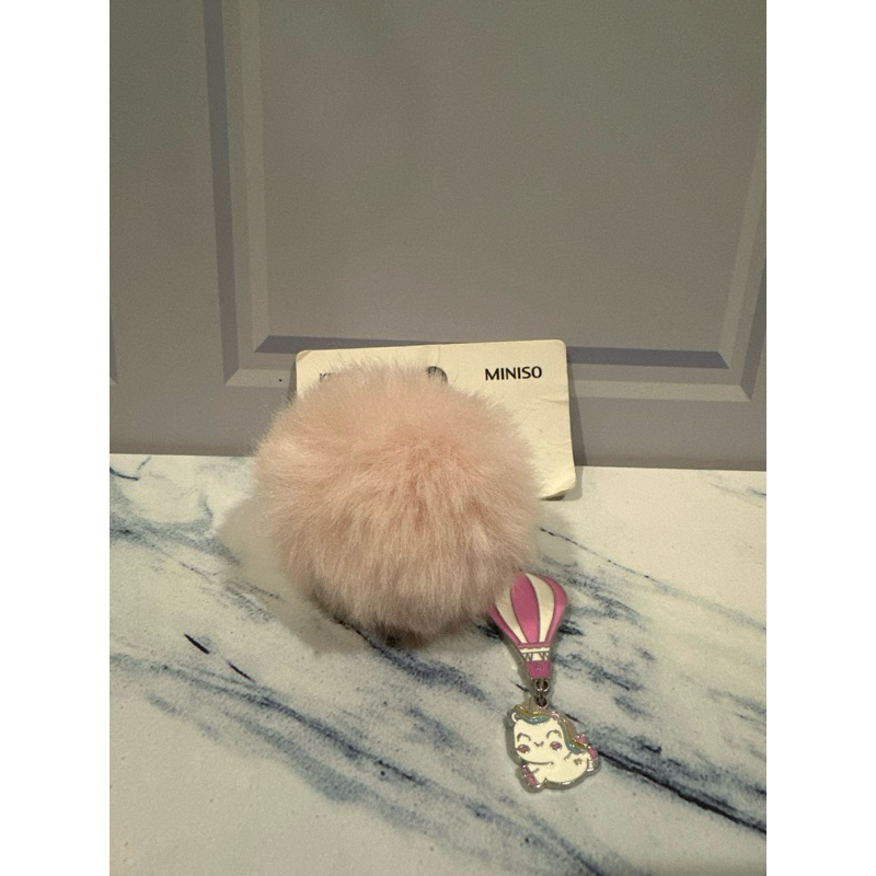 Jual Miniso Baby Pink Unicorn Fur Ball Keychain | Shopee Indonesia