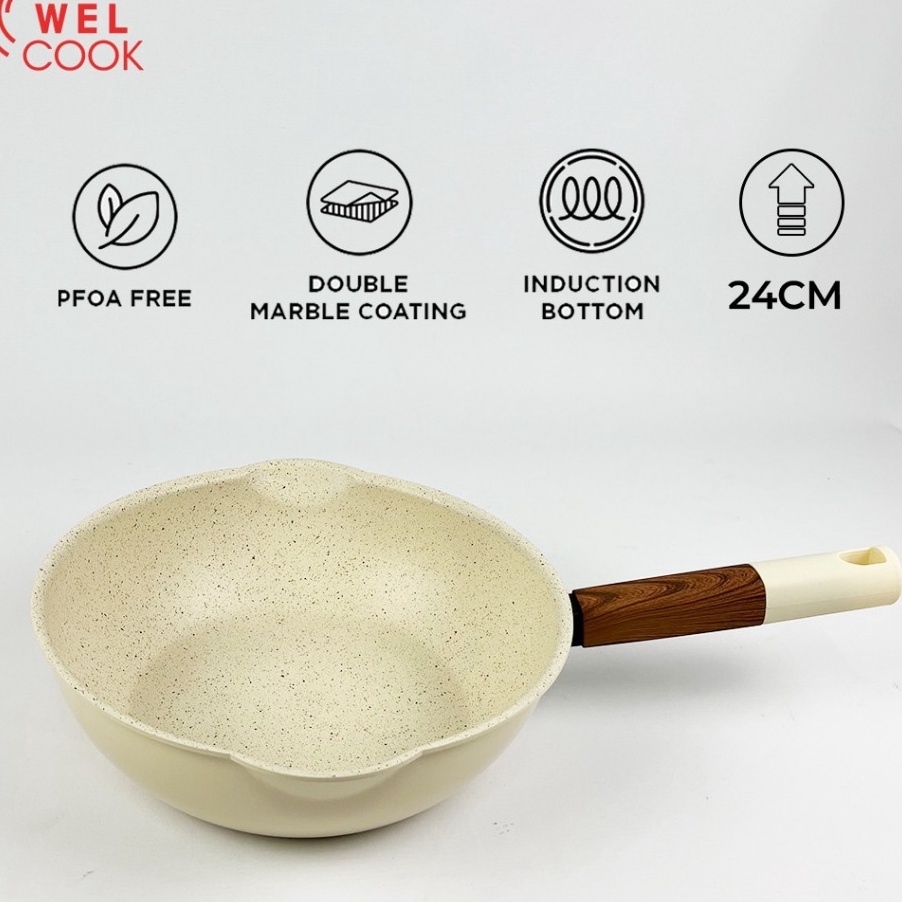 Jual PROMO SPESIAL Welcook Deep Fry Color Pan Antilengket Multifungsi ...