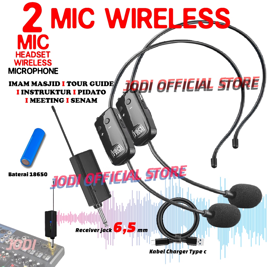 Jual JODI MB 1 / MB 2 Mikrofon Mic Microphone Clip On Wireless Bando ...