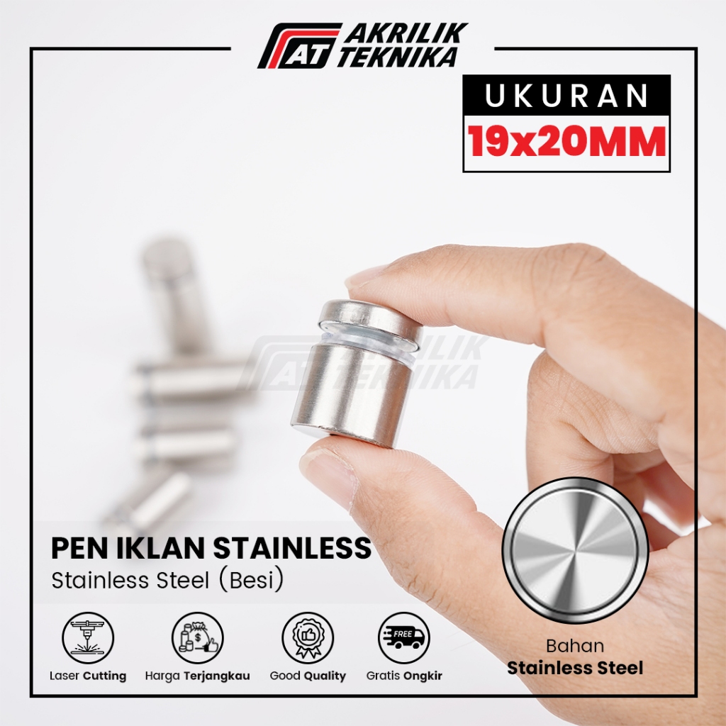 Jual Pen Iklan Stainless Baut Akrilik Kaca Sign Board Frame - 19x20mm ...