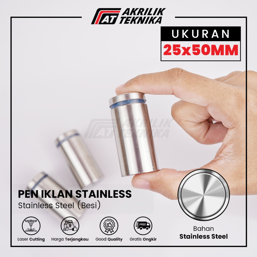 Jual Pen Iklan Stainless Baut Akrilik Kaca Sign Board Frame - 25x50mm ...