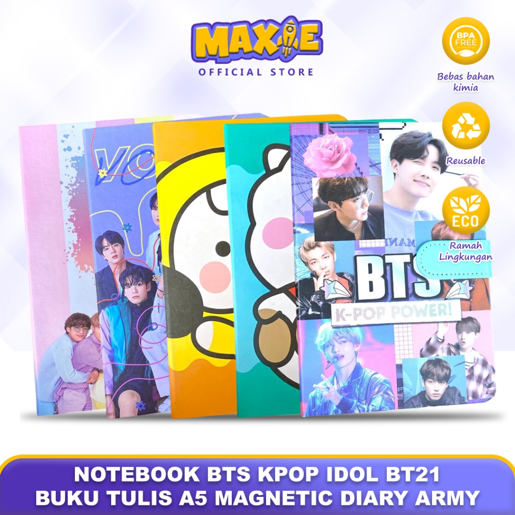 Jual Notebook BTS KPOP IDOL BT21 Buku Tulis A5 Magnetic Diary Army ...
