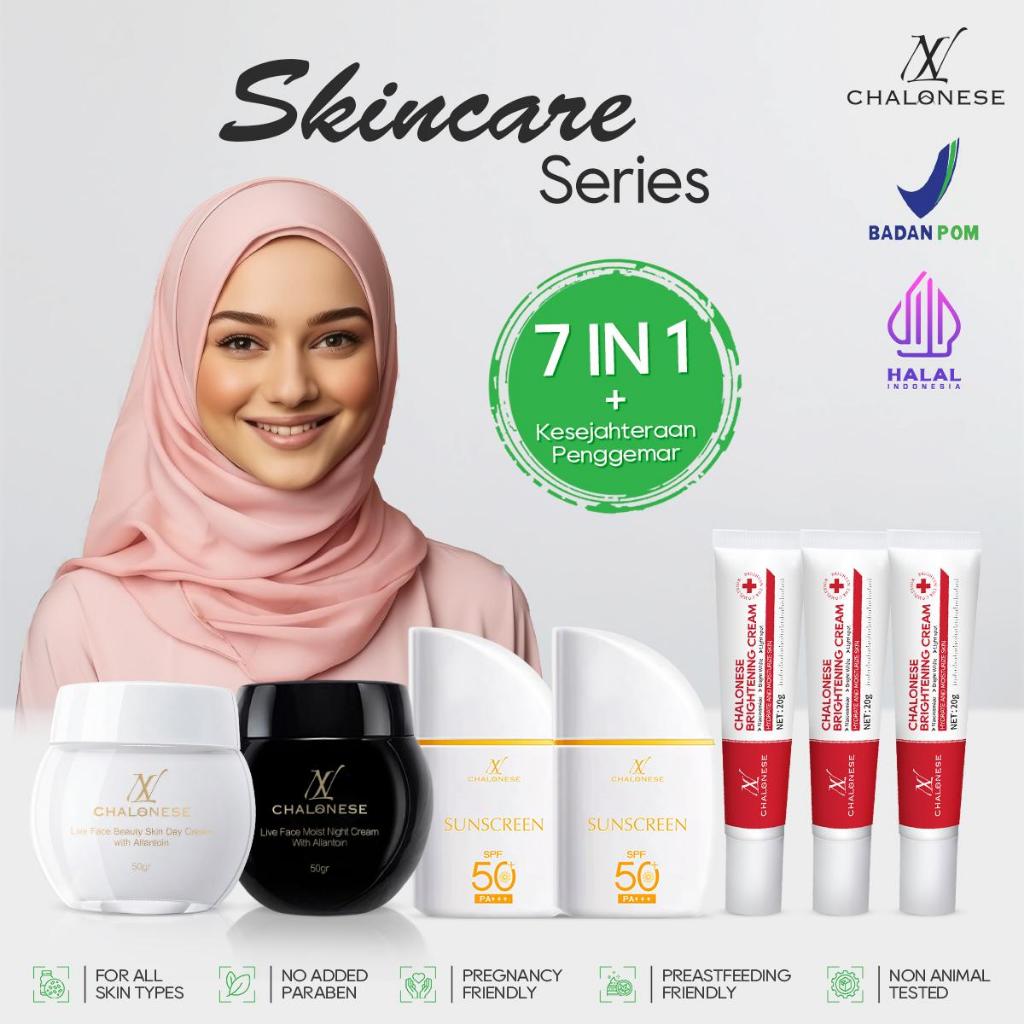Jual [CHALONESE] PAKET LOVE YOUR SKIN SET 7IN1 (1SET MOISTURIZER+3PC WHITENING+2PC SUNCREEN ...