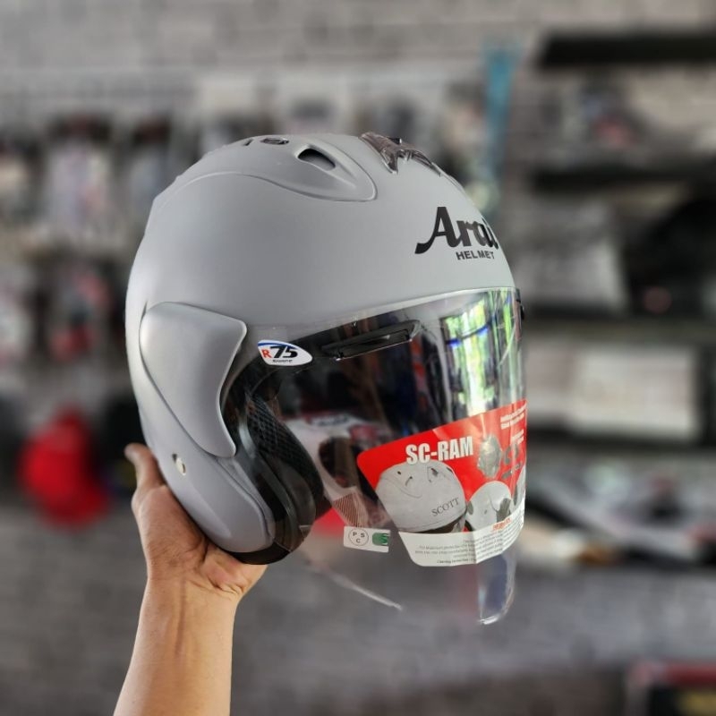 Jual Helm Scott Vz ram solid abu grey doff not TSR ram4 ram5 | Shopee ...