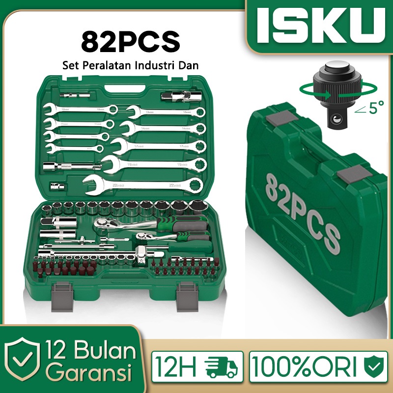 Jual Isku Set Kunci Sok Kunci Shock 37 pcs/ 61 pcs/ 82 pcs/ 121 pcs Mobil Motor Lengkap Socket ...