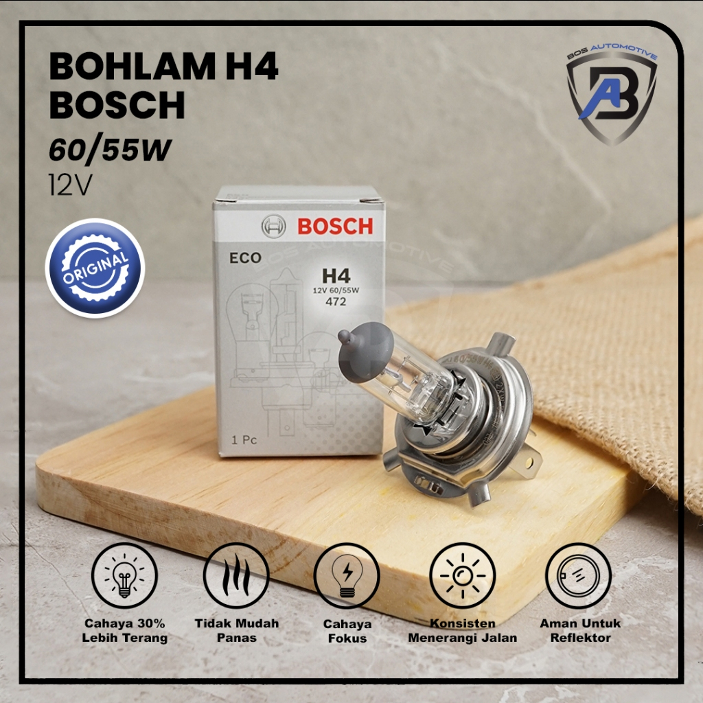 Jual BOHLAM LAMPU MOBIL HALOGEN BOSCH H4 12V 60/55W ORIGINAL HIGH QUALITY | Shopee Indonesia
