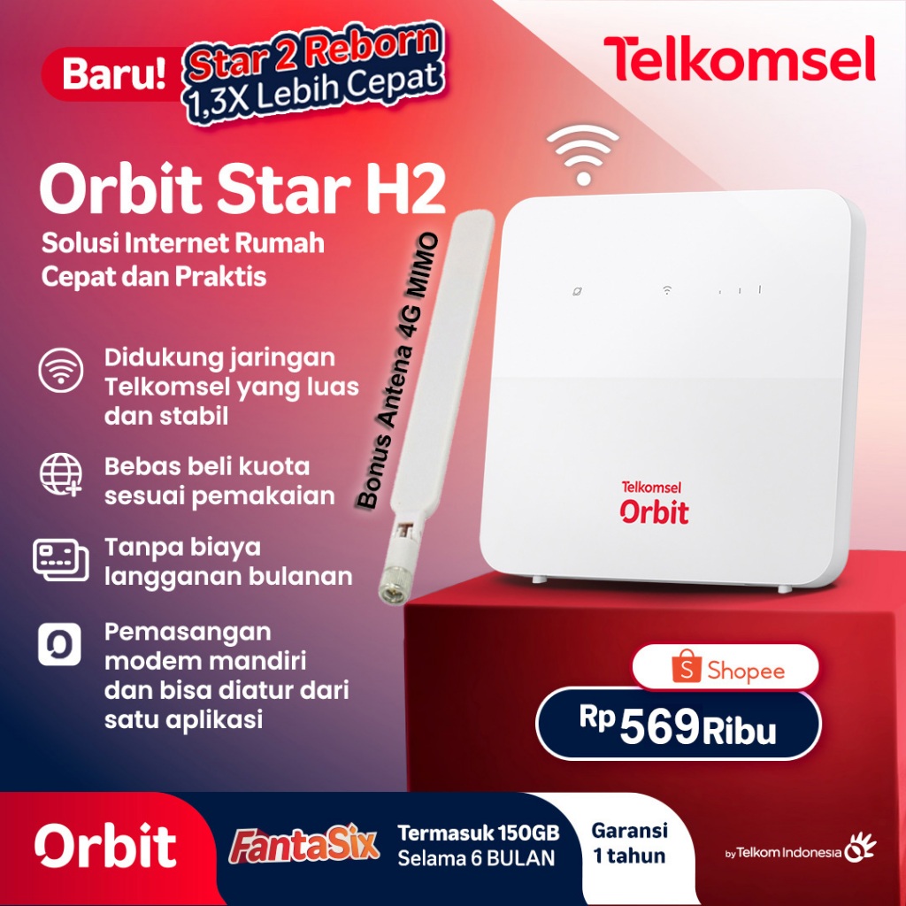 Jual CPE Modem Router WiFi 4G LTE TELKOMSEL ORBIT STAR G1 A2 N1 H2 H3 Bonus 150GB | Shopee Indonesia
