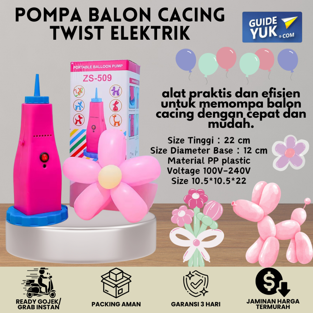Jual Pompa Balon Cacing Twist Elektirk / Pompa Balon Twist / Pompa ...