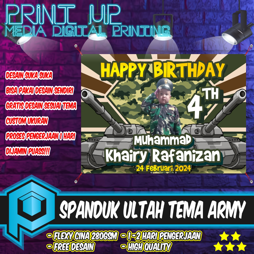 Jual BANNER SPANDUK ULANG TAHUN TEMA TENTARA / BANNER ULTAH ARMY ...
