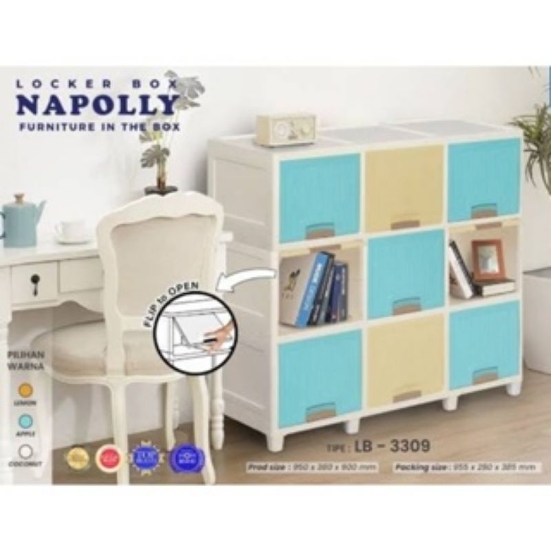 Jual Lemari Plastik / Rak Serbaguna / Locker Box 9 Pintu Napolly ...