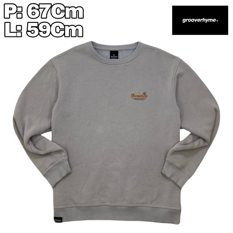 Jual B263 Baju Crewneck Grooverhyme Cotton Second Trifting Sweetshirt ...
