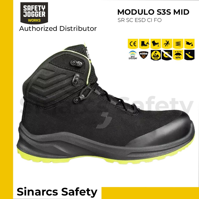 Jual Sepatu Safety Jogger MODULO S3S Mid - Black / Hitam | Shopee Indonesia