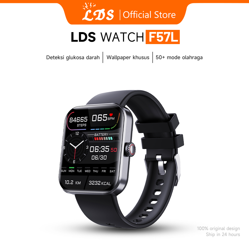 Jual LDS Smartwatch F57L | Blood Glucose | IP68 Waterproof | 1.91-inch ...