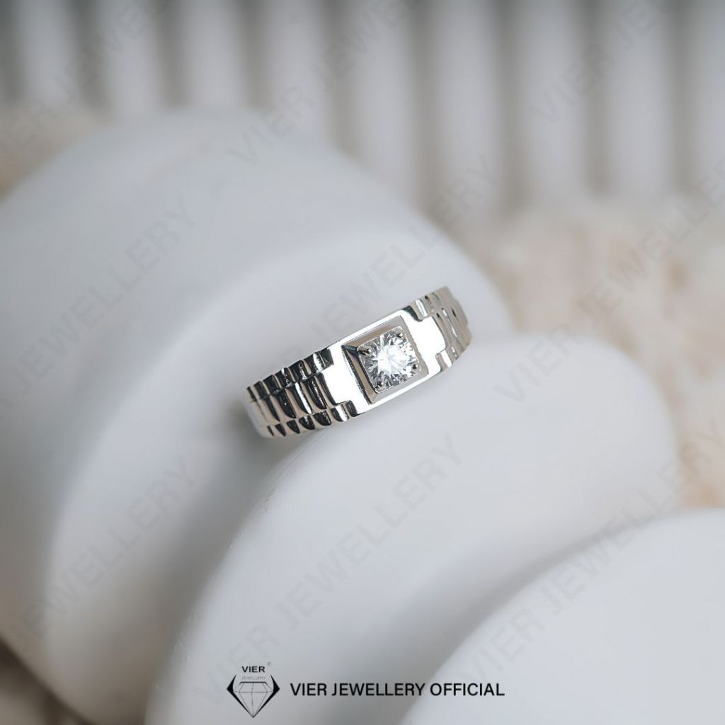 Jual Vion S925 Ring Man 16419 Cincin Cowok Silver925/ Perak Crystal ...