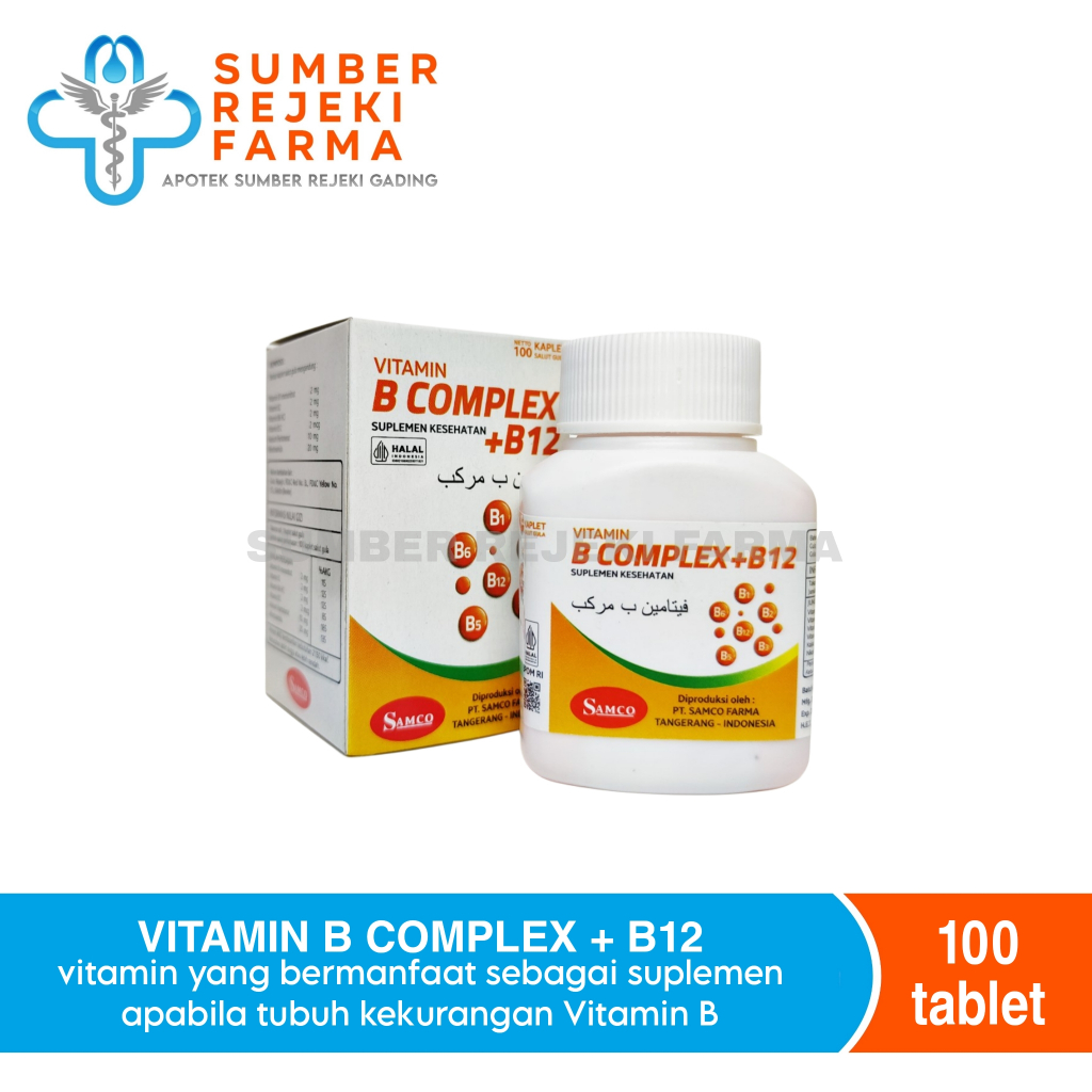 Jual Samco Vitamin B Complex + B12 Samco (Isi 100 Kaplet) | Shopee ...