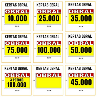 Jual Kertas Obral / Kertas Tulisan Harga / Kertas Bandrol Harga ...