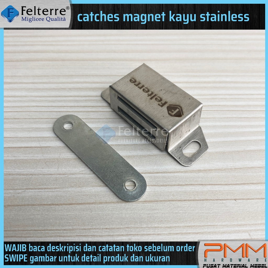 Jual magnet kayu SS FELTERRE | plat oval magnet kayu stainless penahan ...