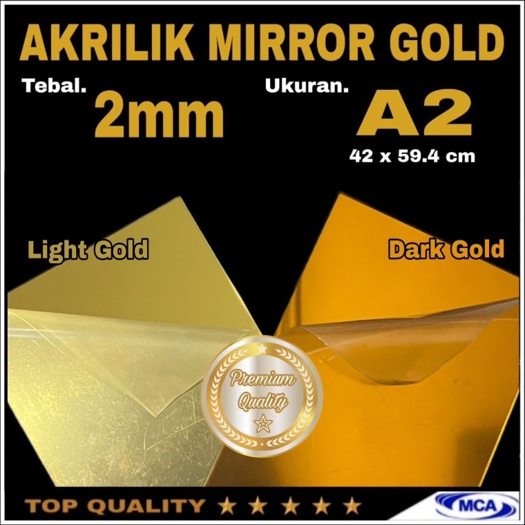 Jual AKRILIK LEMBARAN GOLD MIRROR A2 Acrylic Mirror Gold Laser cutting ...