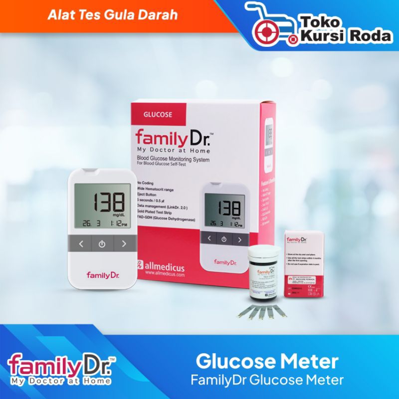 Jual Alat Family Dr Glucose + Strip isi 25 / Alat Family Dr Gula Darah ...