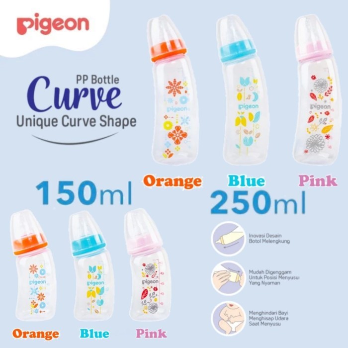 Jual Pigeon Botol PP Clear Curve - Botol Susu Anak Bayi 150ml / 250ml ...