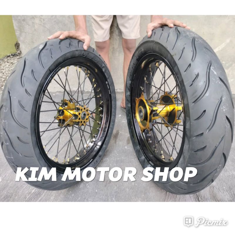 Jual Velg Set SuperMoto Crf150L Honda crf150L 300+350-17 ful set ban ...