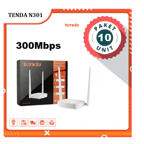 Jual Tenda N301 Wireless Router 300Mbps Paket 10 Unit | Shopee Indonesia