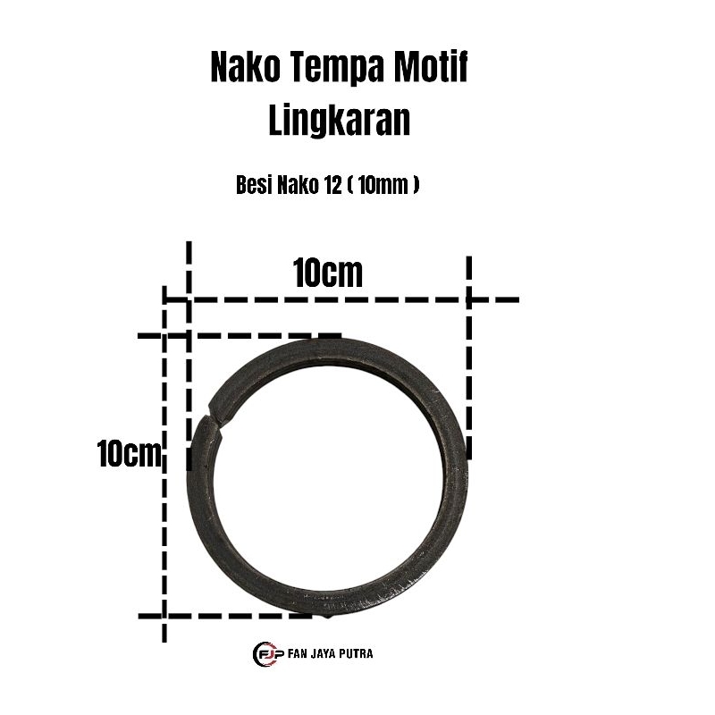 Jual Nako Tempa Motif Lingkaran ukuran 10cm besi nako 12 ( 10mm ...