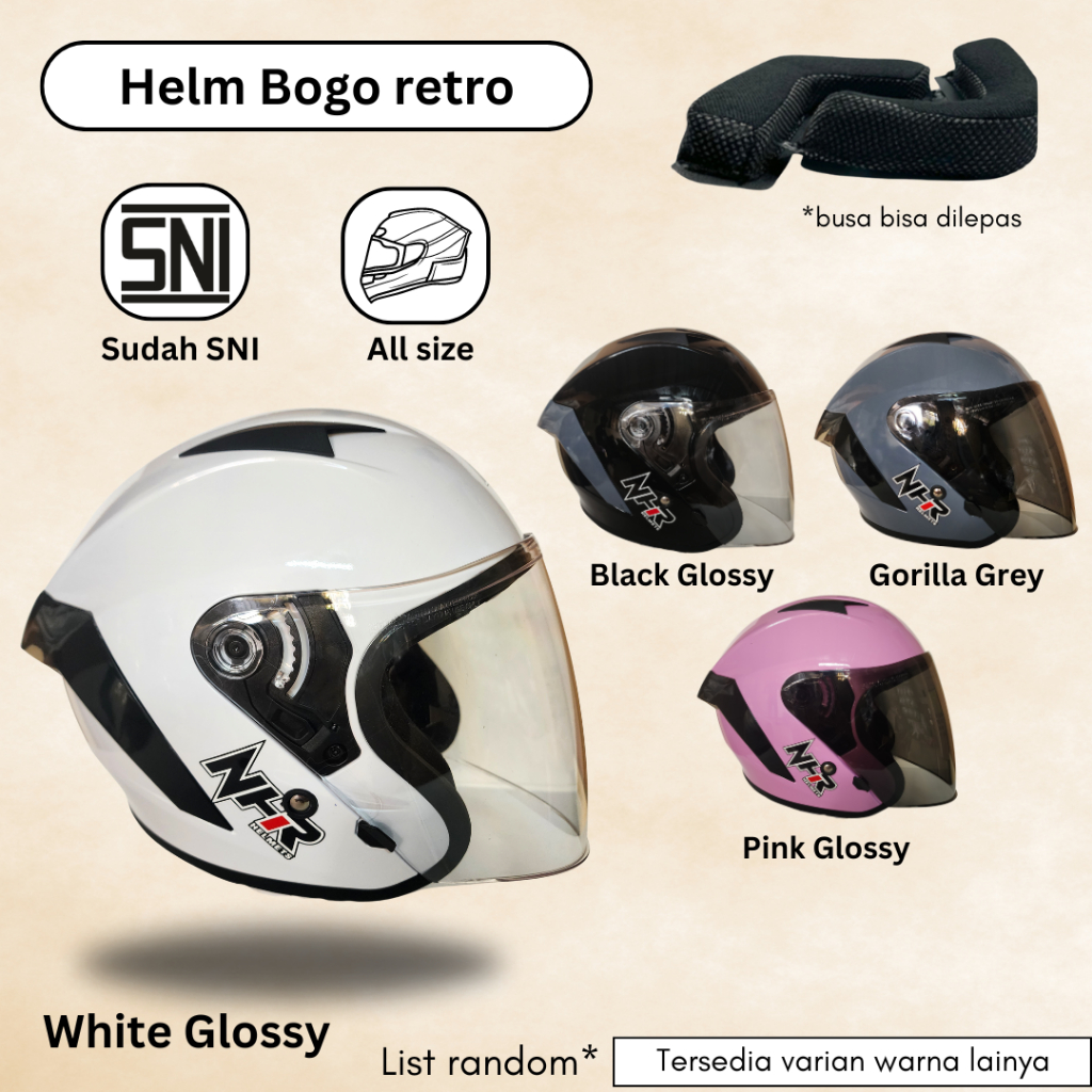 Jual Helm Half Face Helm Pria Wanita Dewasa Motif Remus - Keren - SNI ...