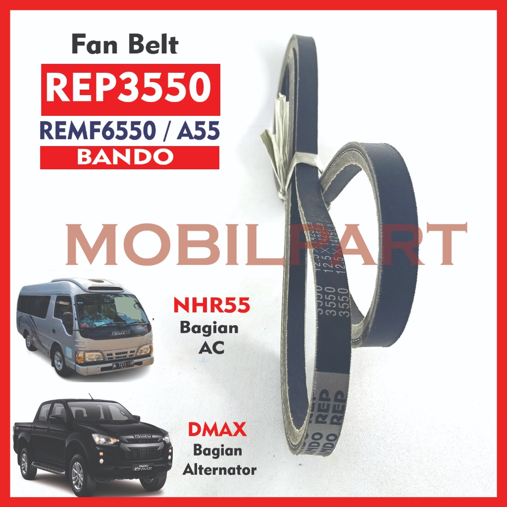 Jual FAN BELT REP3550 REMF6550 A55 FAN BELT DMAX BAGIAN ALTERNATOR ...