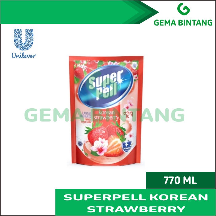 Jual Superpell pembersih Lantai Korean Strawberry 770ml | Shopee Indonesia