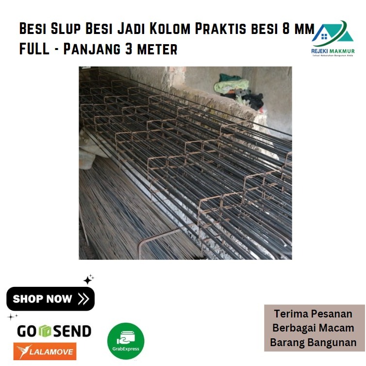 Jual Besi Slup Besi Jadi Kolom Praktis besi 8 mm FULL - Panjang 3 meter ...