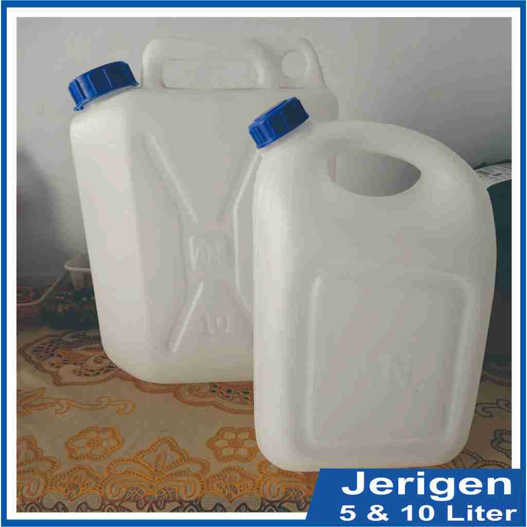 Jual Jerigen / Jerry Can / Jerigen Plastik Putih 10 & 5 Liter Baru ...