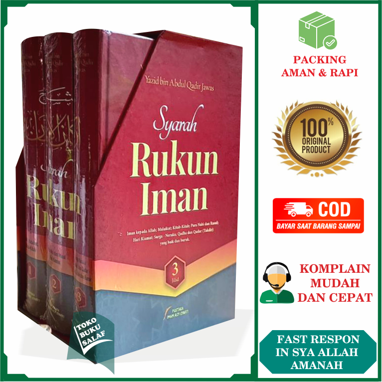 Jual PAKET 3 BUKU Syarah Rukun Iman KOMPLIT 1SET Karya Terakhir Syaikh Yazid bin Abdul Qadir ...