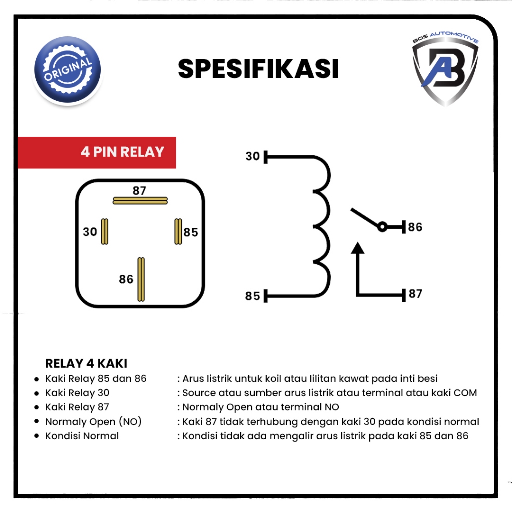 Jual Relay MX Transparan Kaki 4 Pin 12V 40 Ampere Untuk Klakson Lampu ...