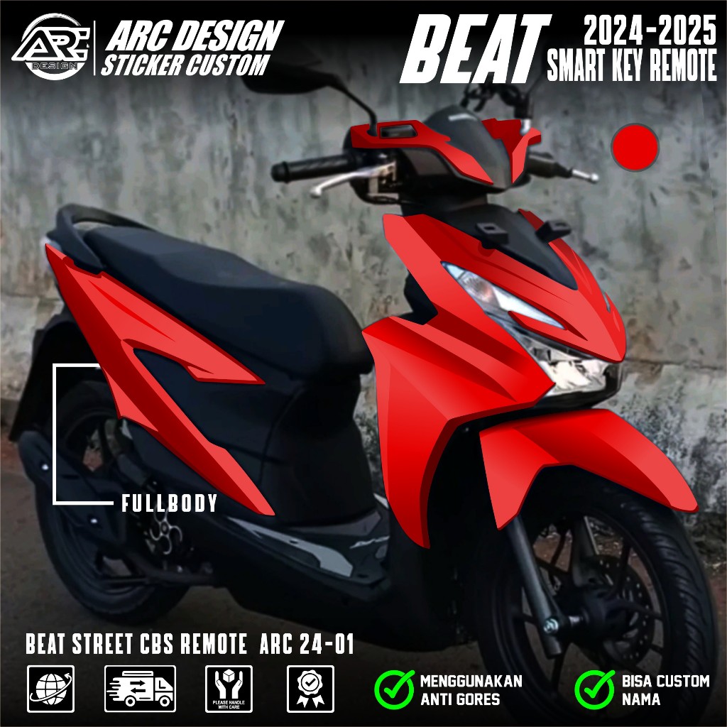 Jual (COD) TERBARU Decal Sticker Honda Beat CBS STREET Smart Key Remote ...