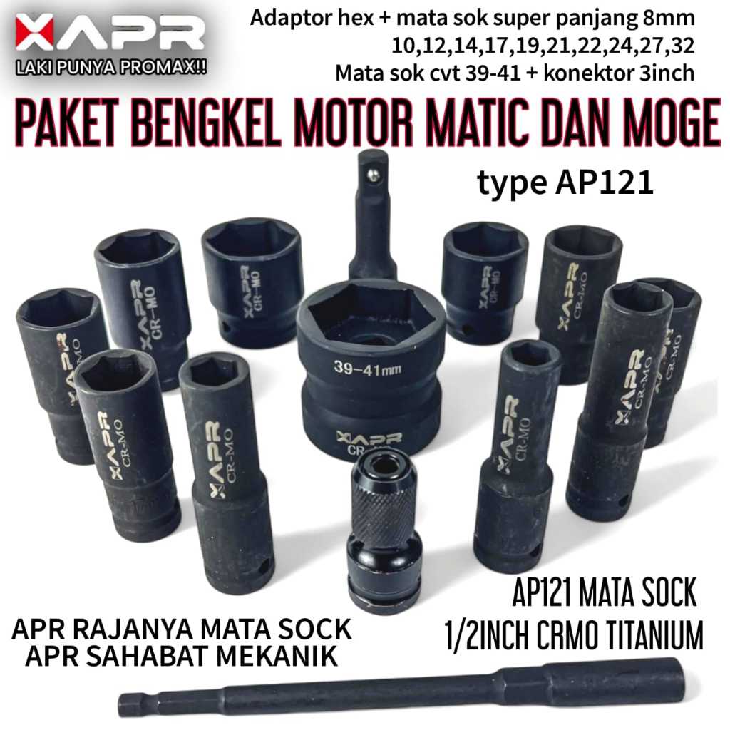 Jual APR JAPAN Mata Sok Impact Wrench 8mm Sampai 32mm Xapr CVT Edition ...