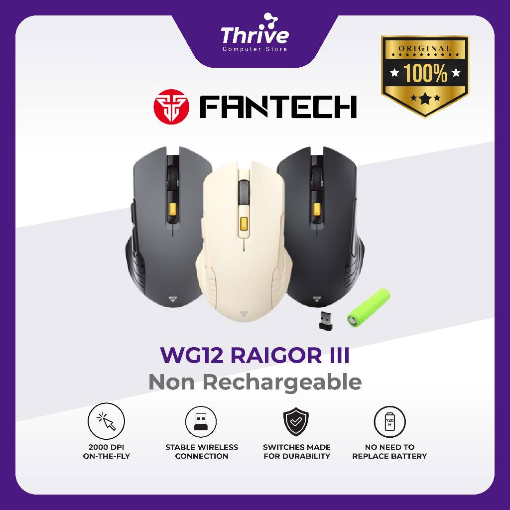 Jual Wireless Gaming Mouse - Fantech Raigor III WG12 Baterai AA Non ...