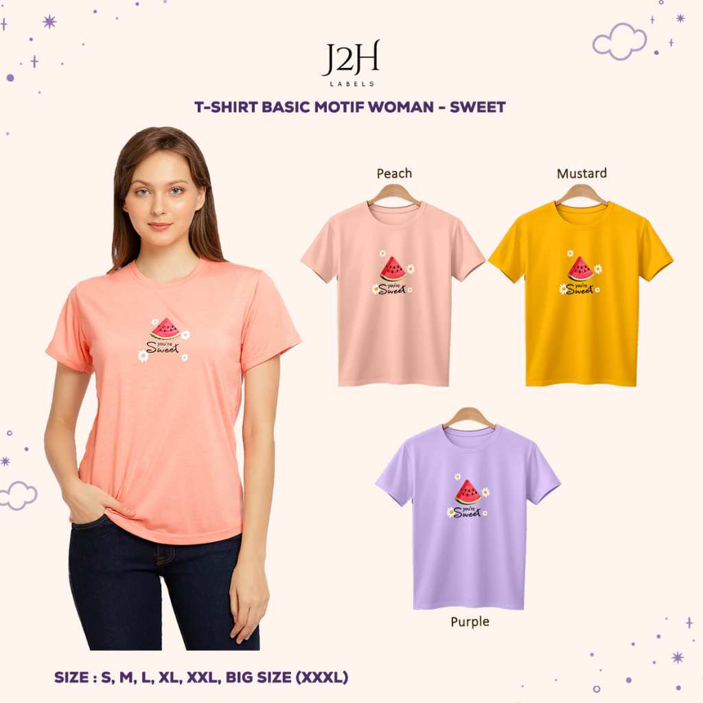 Jual JK LABELS - Tshirt Basic Motif Woman - Sweet | Shopee Indonesia