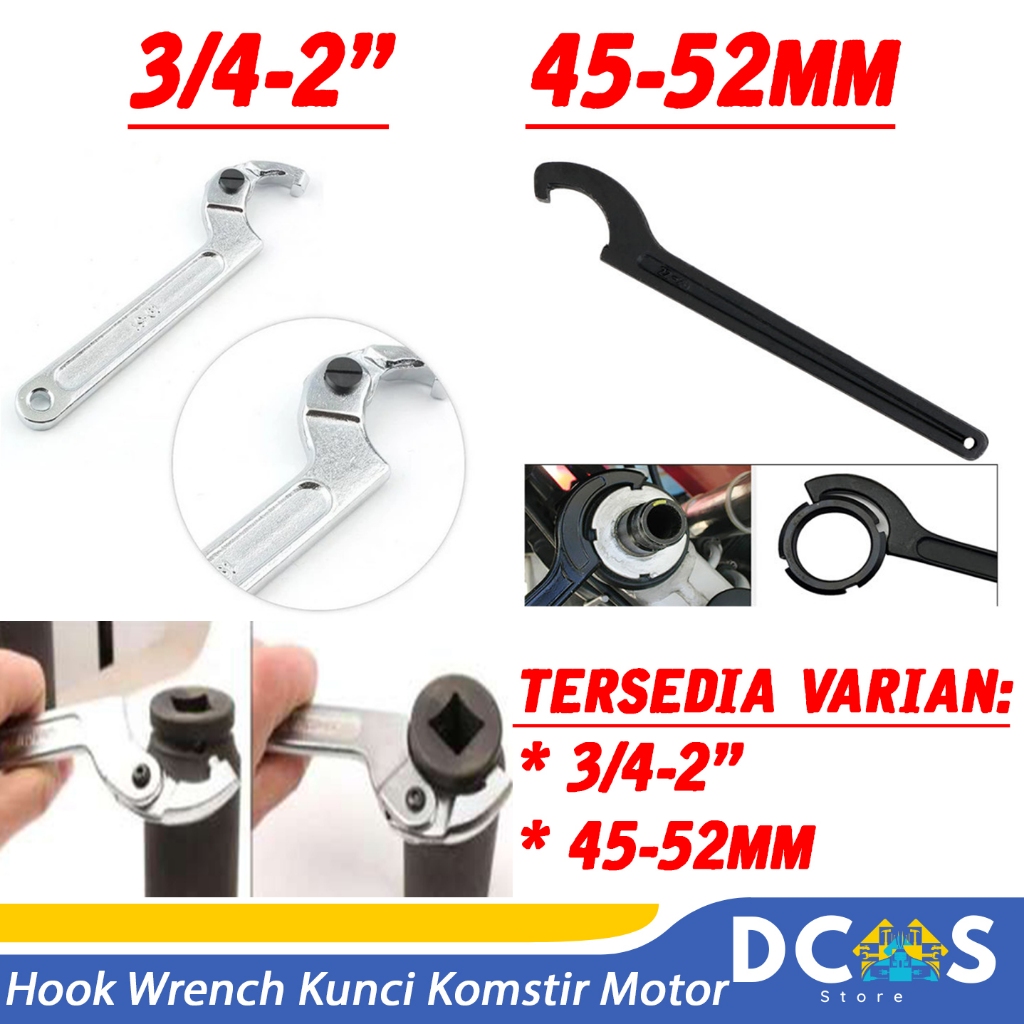 Jual Hook Wrench Kunci Komstir Motor 45-52mm 3/4-2 Inch Konci Kait Pass ...