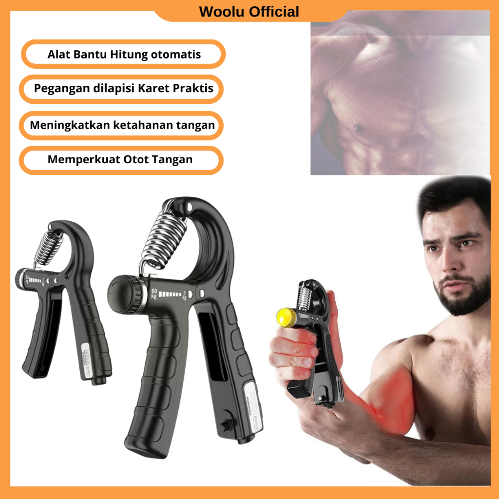 Jual Handgrip LED 5-60kg Portable Alat Latih Kekuatan Tangan Maksimal ...