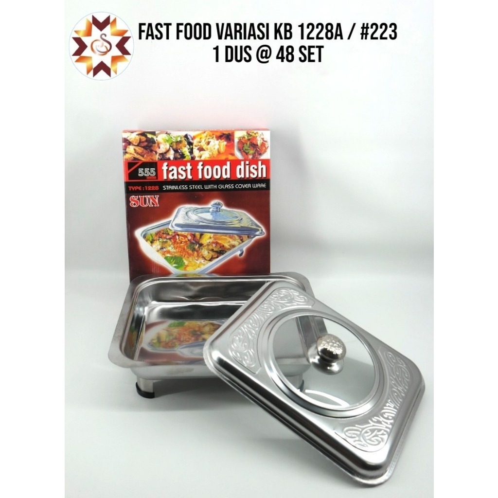 Jual Wadah Makanan Prasmanan Stainless Tutup Kaca / Fast food tempat ...