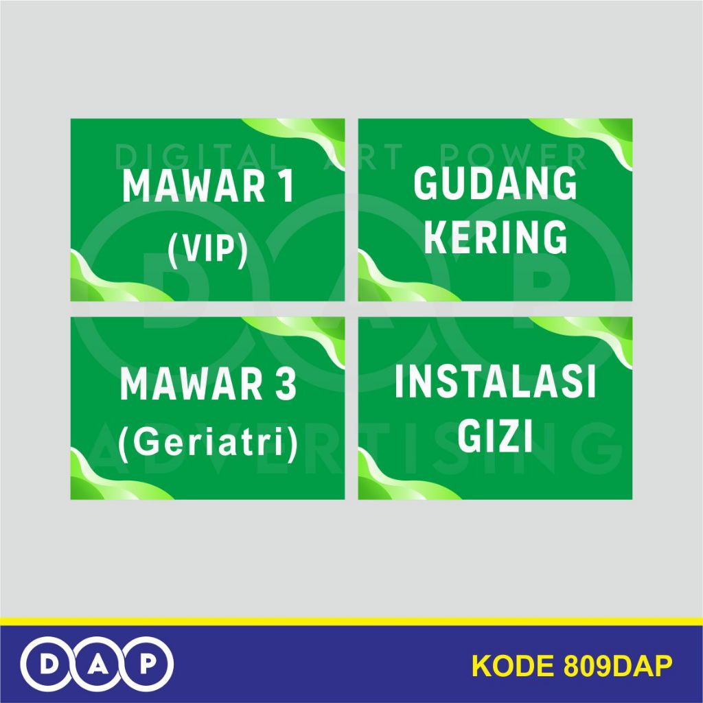 Jual 809 - STIKER NAMA RUANGAN RUMAH SAKIT - 30 X 20 CM - VYNIL ...